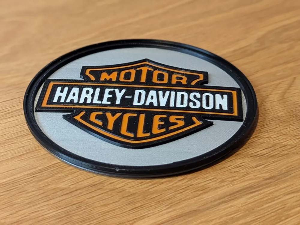 Harley Davidson - 3D stackable Coaster - Free 3D Print Model - MakerWorld