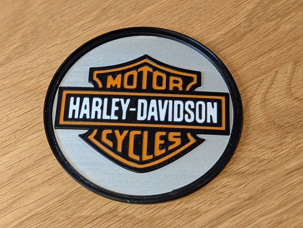 Harley Davidson - 3D stackable Coaster - Free 3D Print Model - MakerWorld