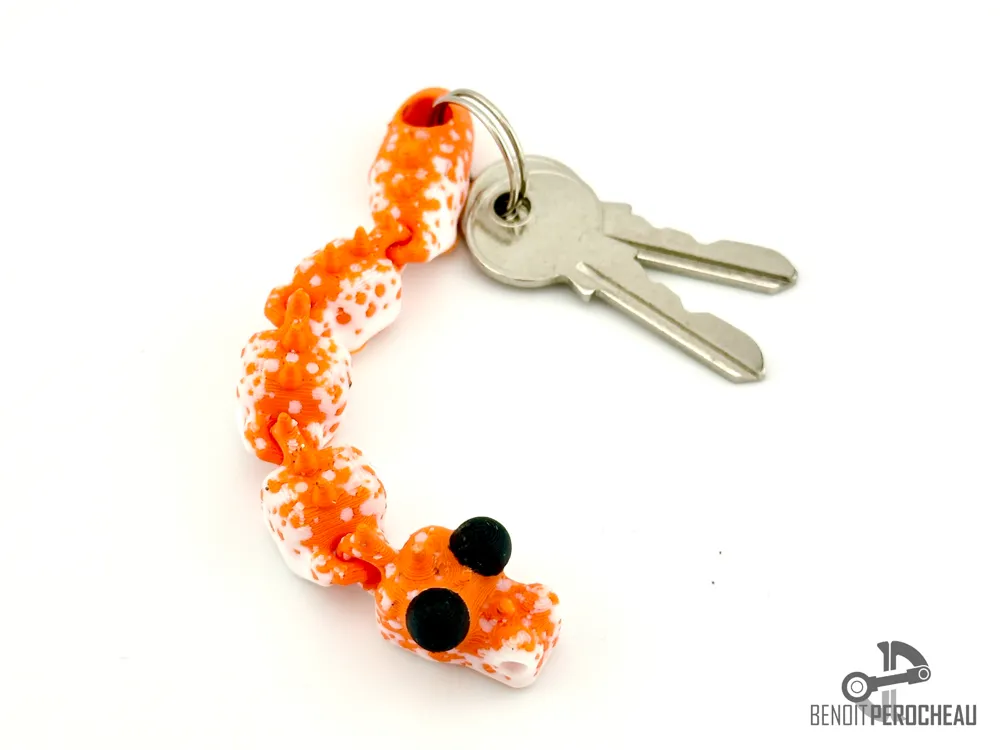 Cute Flexi Snake Keyring by benoitperocheau - MakerWorld