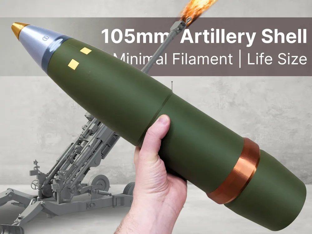 Life-size 105mm Artillery Shell | Minimal Filament by Rexi Labs ...