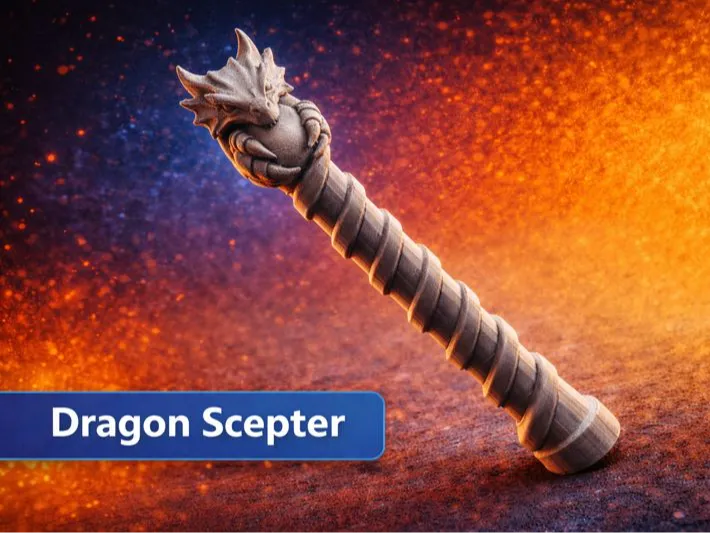 Guardian Dragon Scepter - Free 3D Print Model - MakerWorld