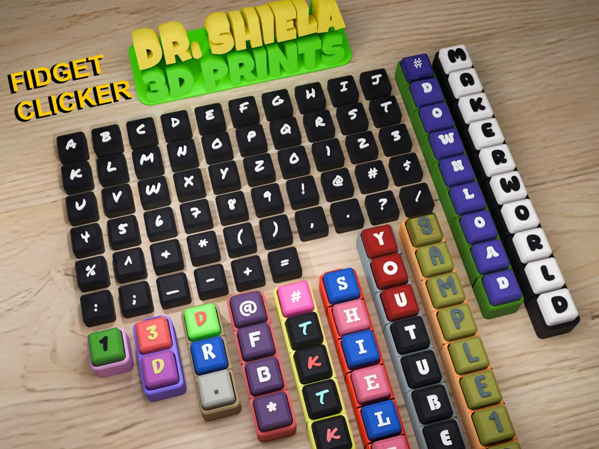 FIDGET CLICKER ALPHABET, NUMBER and SYMBOLS by DrShiela3DPrints ...