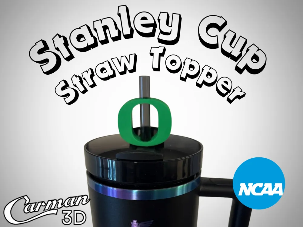 Oregon Ducks Stanley Cup Straw Topper - Free 3D Print Model - MakerWorld