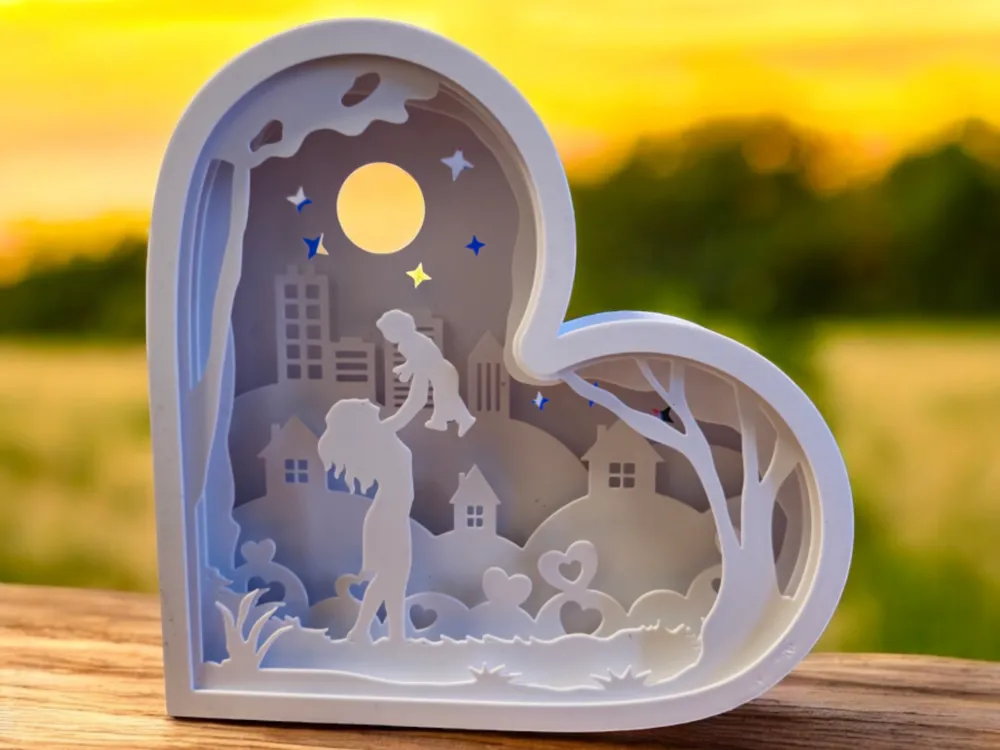 Mother and Child Plate for ShadowBox - Free 3D Print Model - MakerWorld