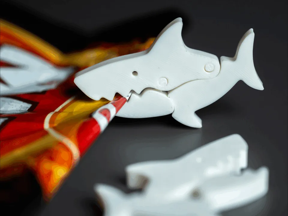Bag Clip Shark (with lock, print in place) - Free 3D Print Model ...