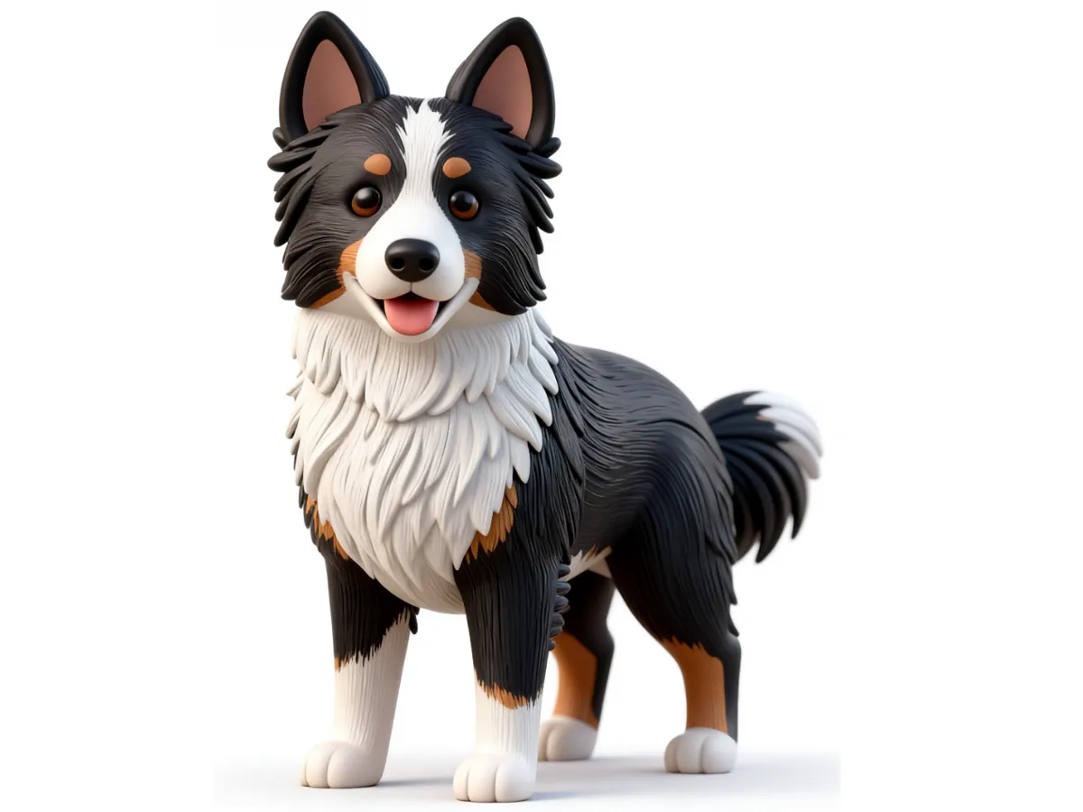 Border Collie Standing Dog Figurine – Cute Puppy - Free 3D Print Model ...