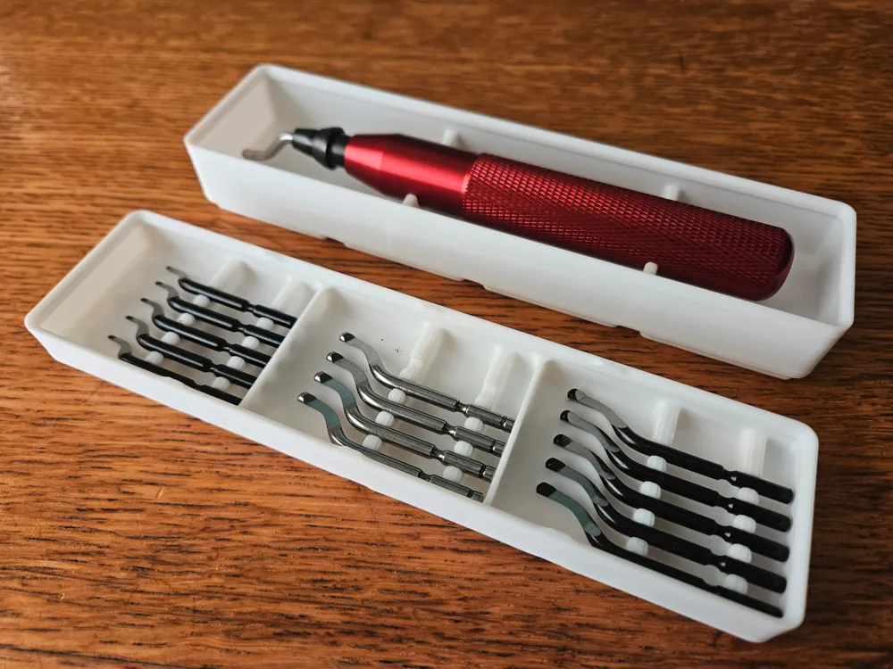 Gridfinity Deburring Tool and Spare Blades Trays by Grebby MakerWorld: Download Free 3D Models