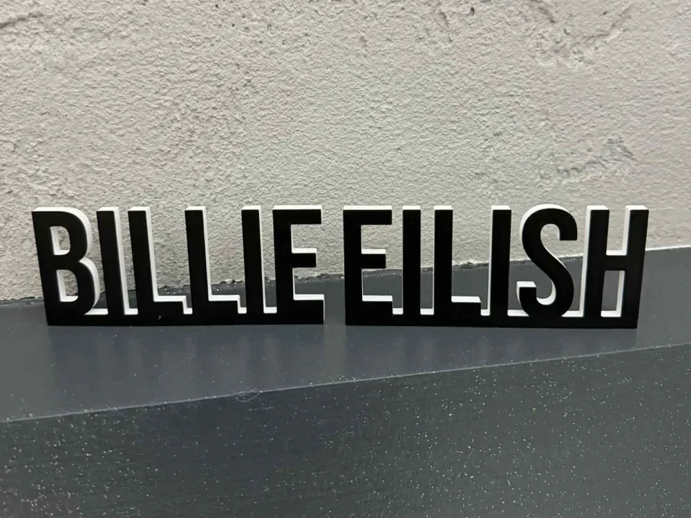 Billie Eilish Name Sign Art - Free 3D Print Model - MakerWorld