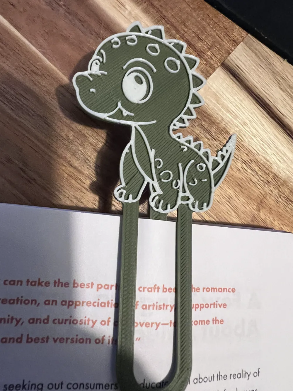 Cute Dinosaur Bookmark by Pixleit3d - MakerWorld