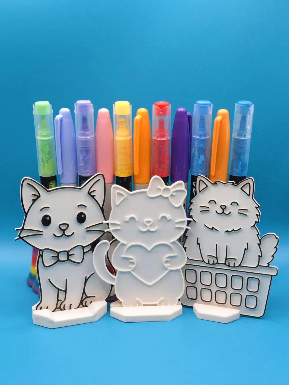 Cute Cats Diy Coloring No Ams by Merilno3D MakerWorld: Download Free 3D Models