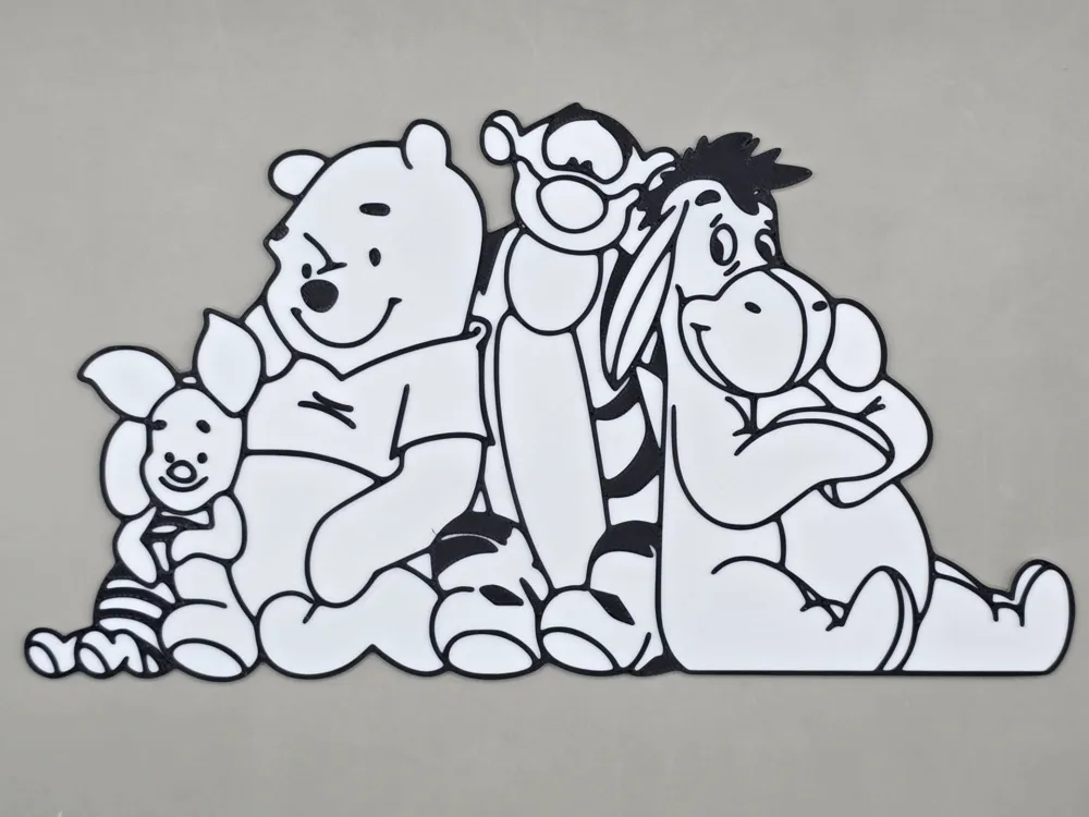 Cute Winnie Pooh Friends Coloring Activity - Free 3D Print Model ...