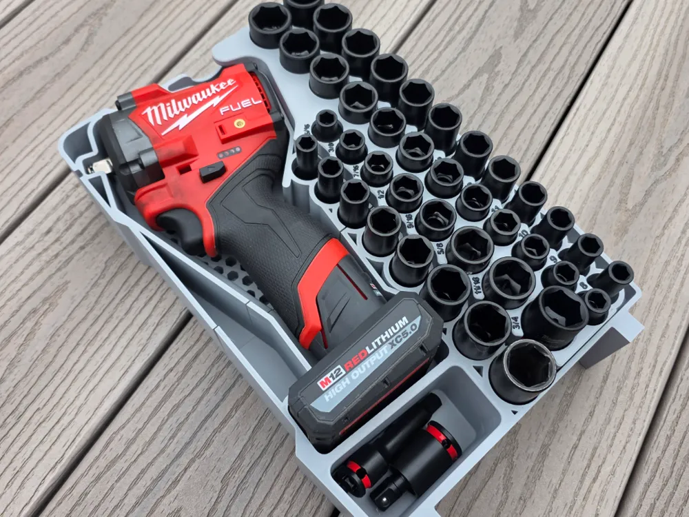 3/8" M12 Stubby and Socket Set Packout Organizer - Free 3D Print Model ...