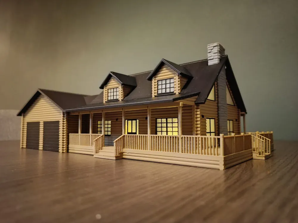 Ranch wooden house lodge - Free 3D Print Model - MakerWorld