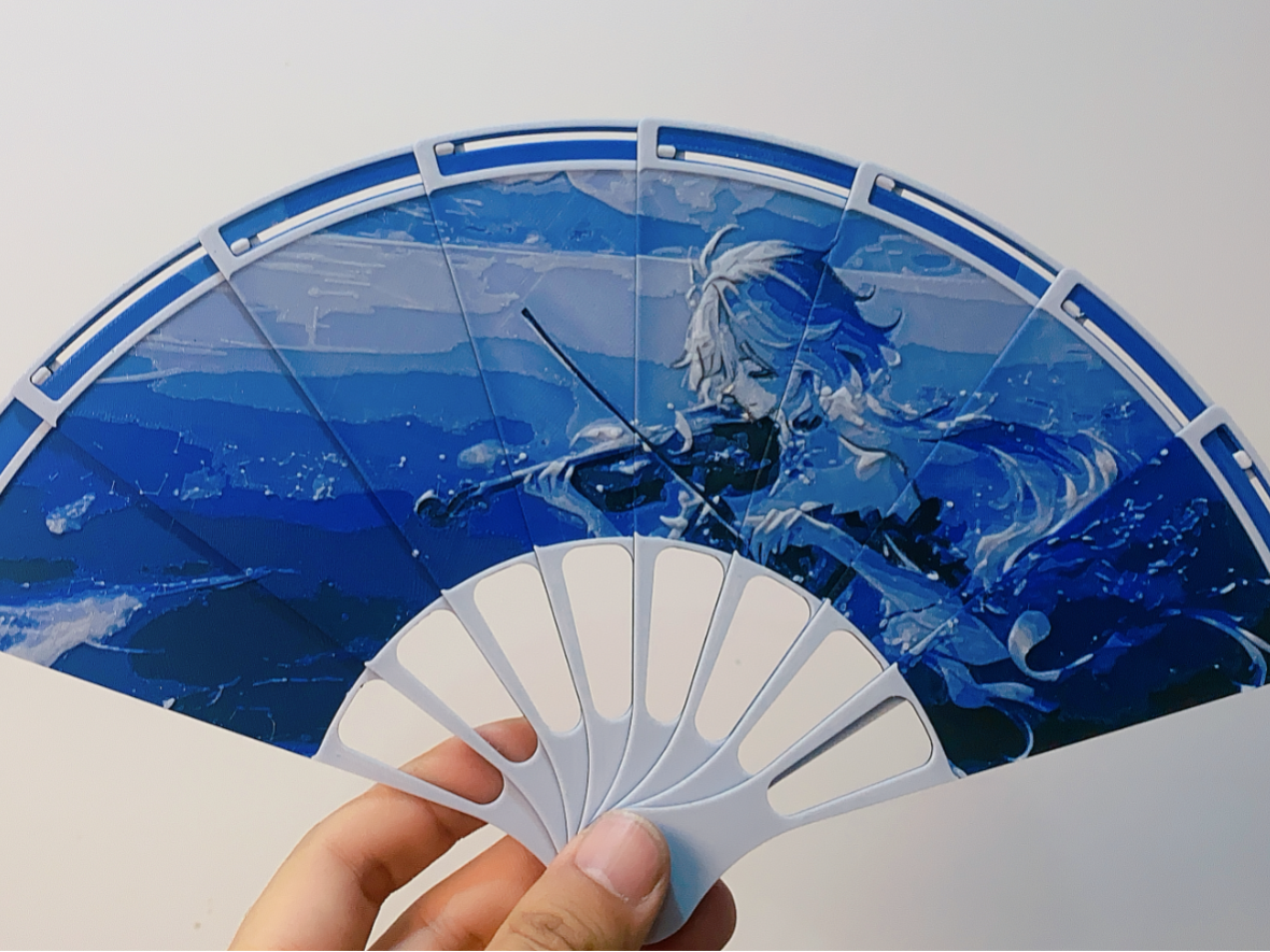 Genshin Impact Furina 3D-farbiges Relief Fächer von little tree ...