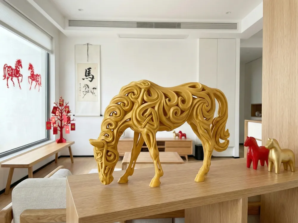 Grazing Horse Sculpture - Free 3D Print Model - MakerWorld