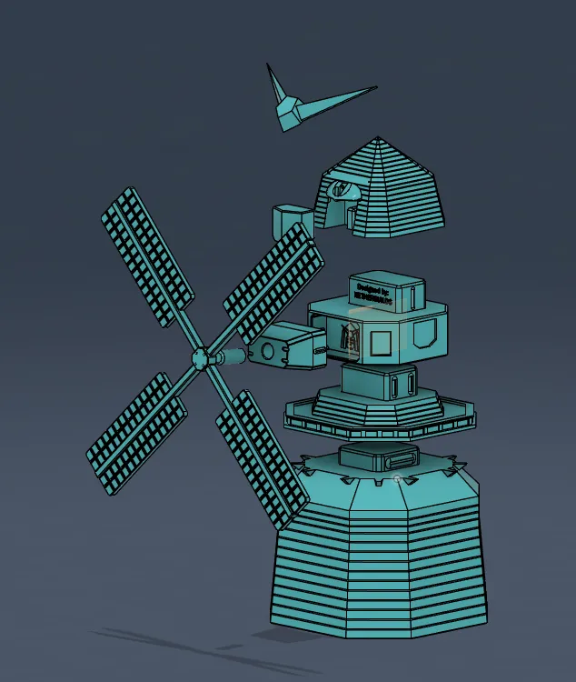 SD Nether Gundam Windmill mode NonAMS - Free 3D Print Model - MakerWorld