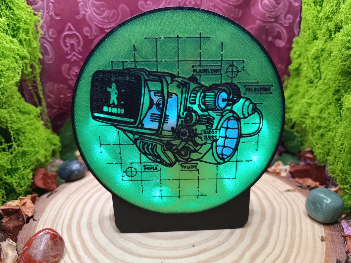 Pip-Boy Blueprint – Lightbox Front - Free 3D Print Model - MakerWorld
