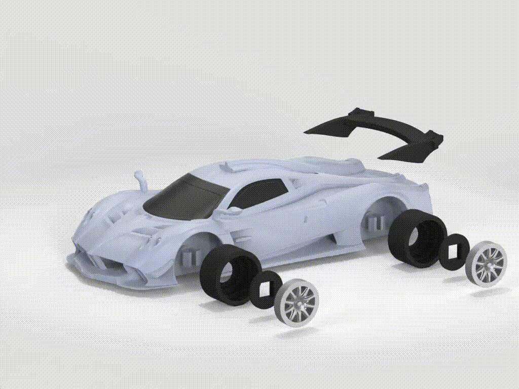 【Pagani】Pagani Huayra Race Track Version 1:64 Scale Model Car by SAMPAN ...