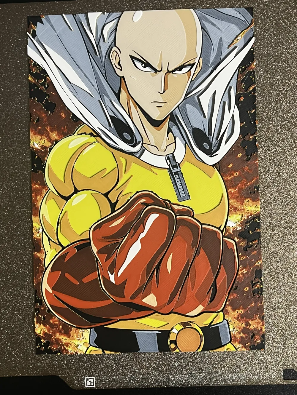 Saitama One Punch Man Hueforge - Free 3D Print Model - MakerWorld