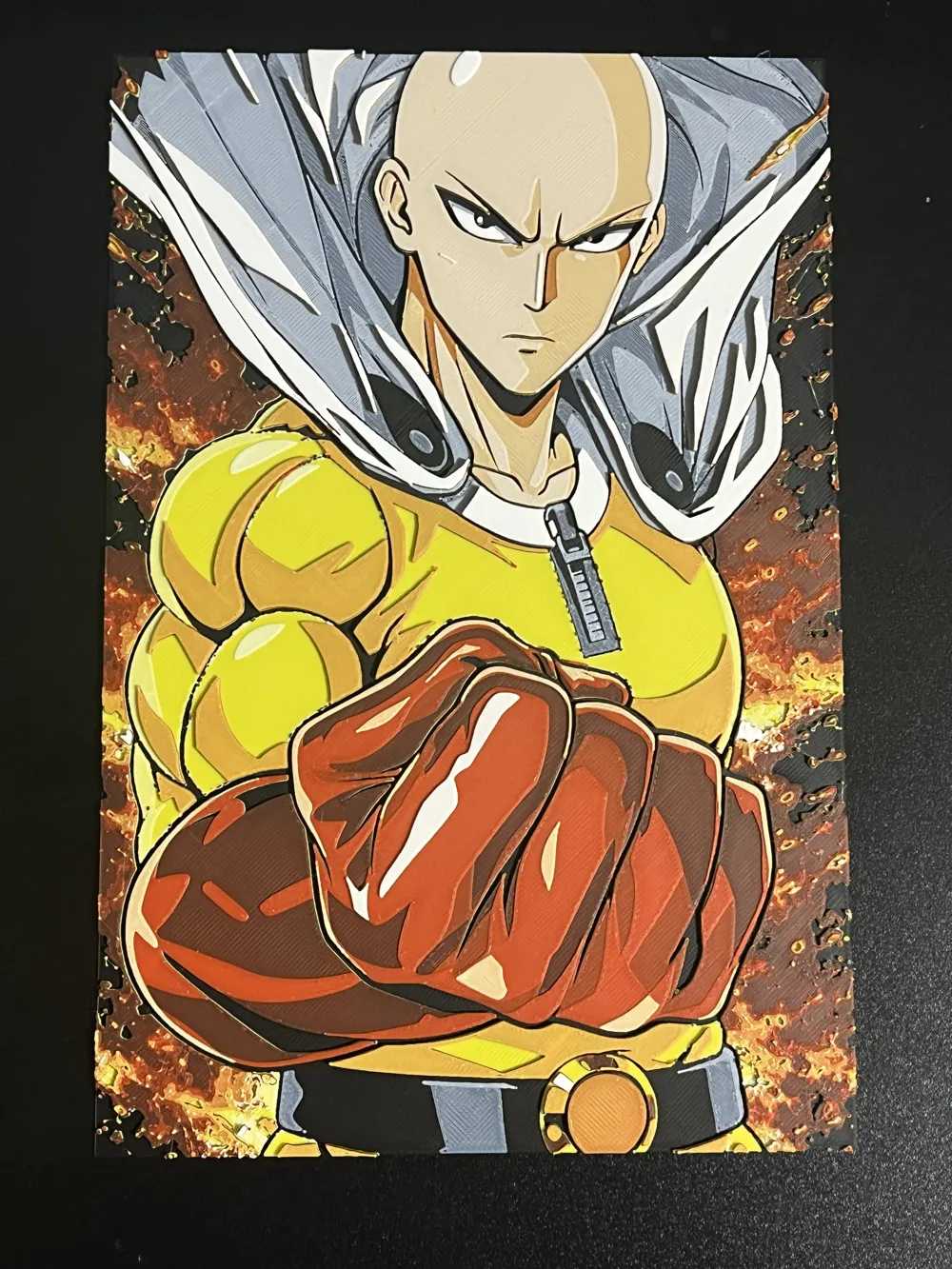 Saitama One Punch Man Hueforge - Free 3D Print Model - MakerWorld
