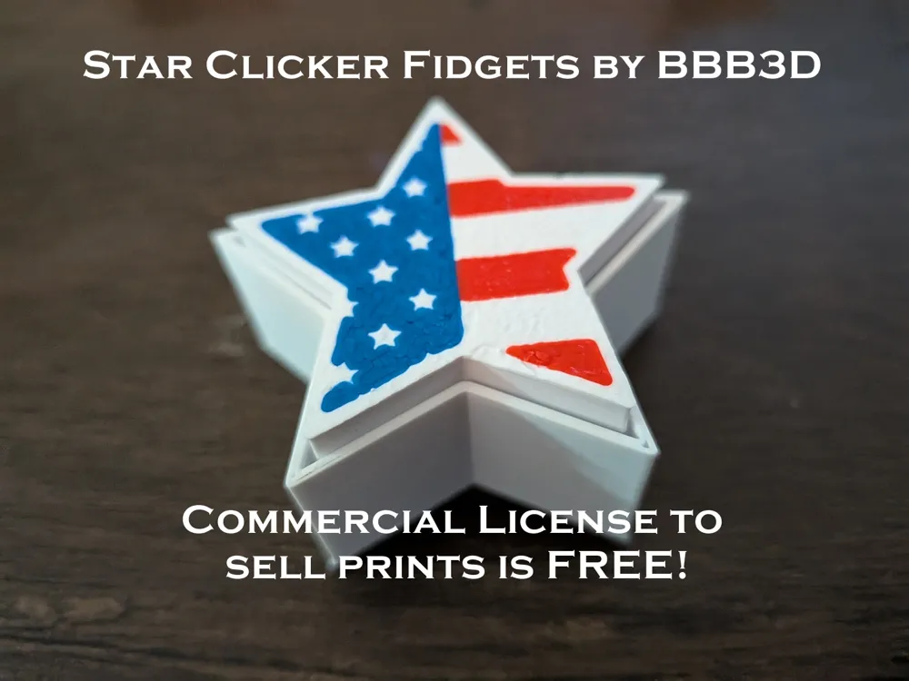 Star Clicker Fidgets - USA Patriotic by BBB3D MakerWorld: Download Free ...