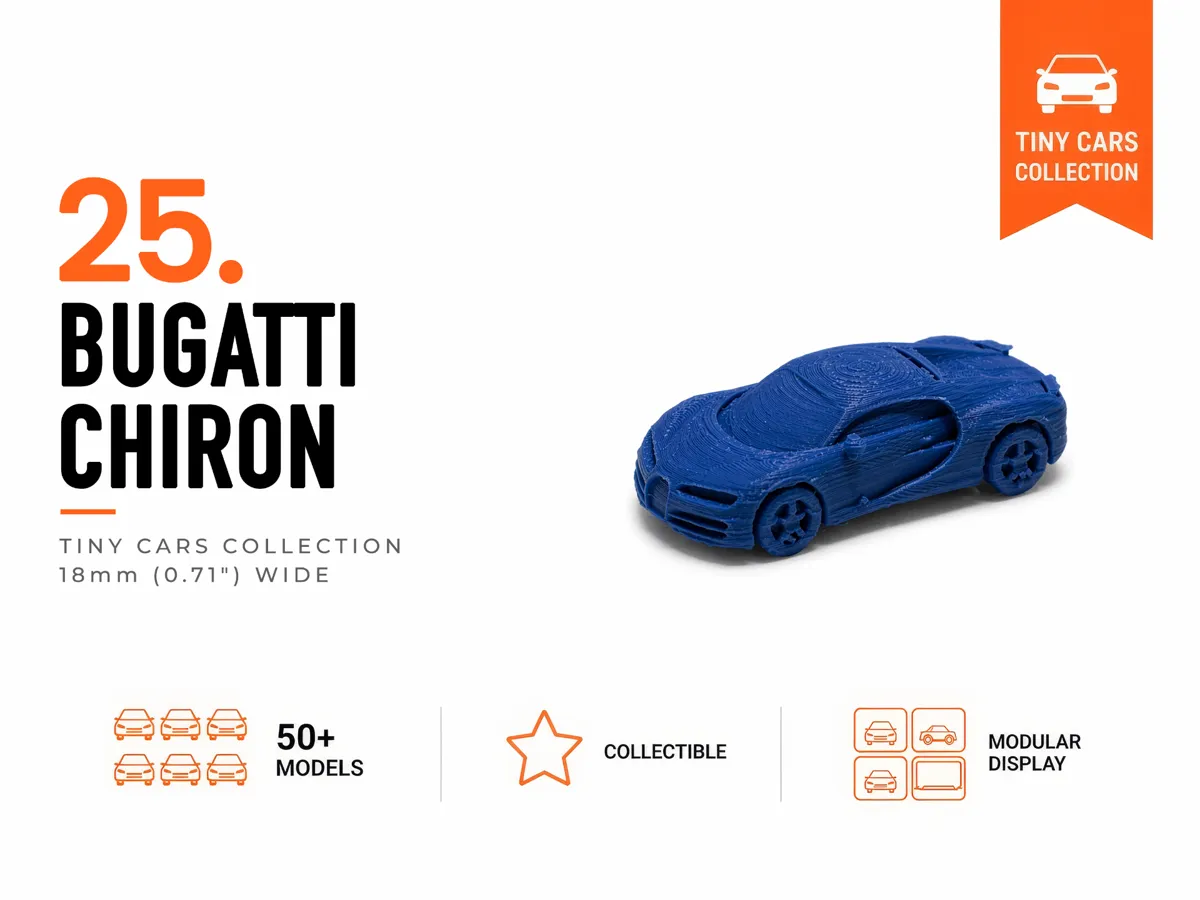 Tiny Bugatti Chiron - Mini Cars Series - Free 3D Print Model - MakerWorld