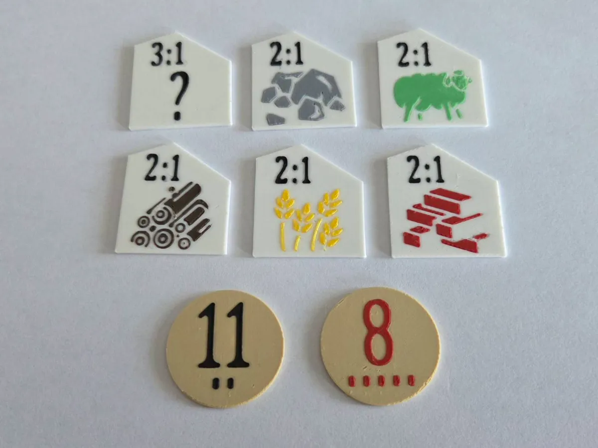Catan Harbour and Number Token Replacements - Free 3D Print Model ...