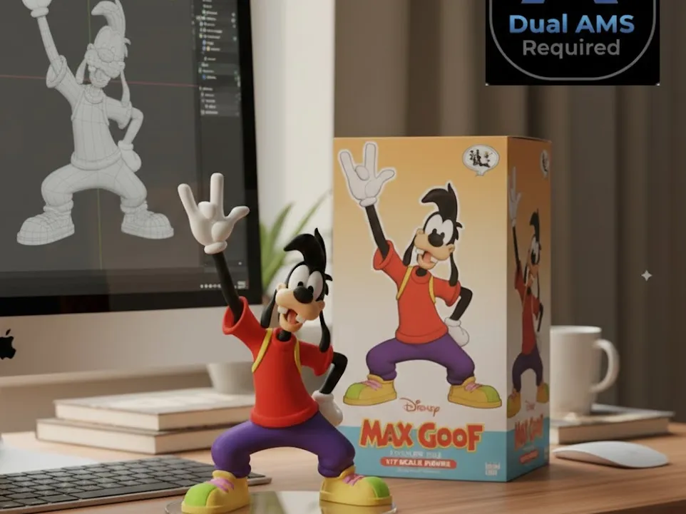 Max Goof - Rockin' Out Figurine - Free 3D Print Model - MakerWorld