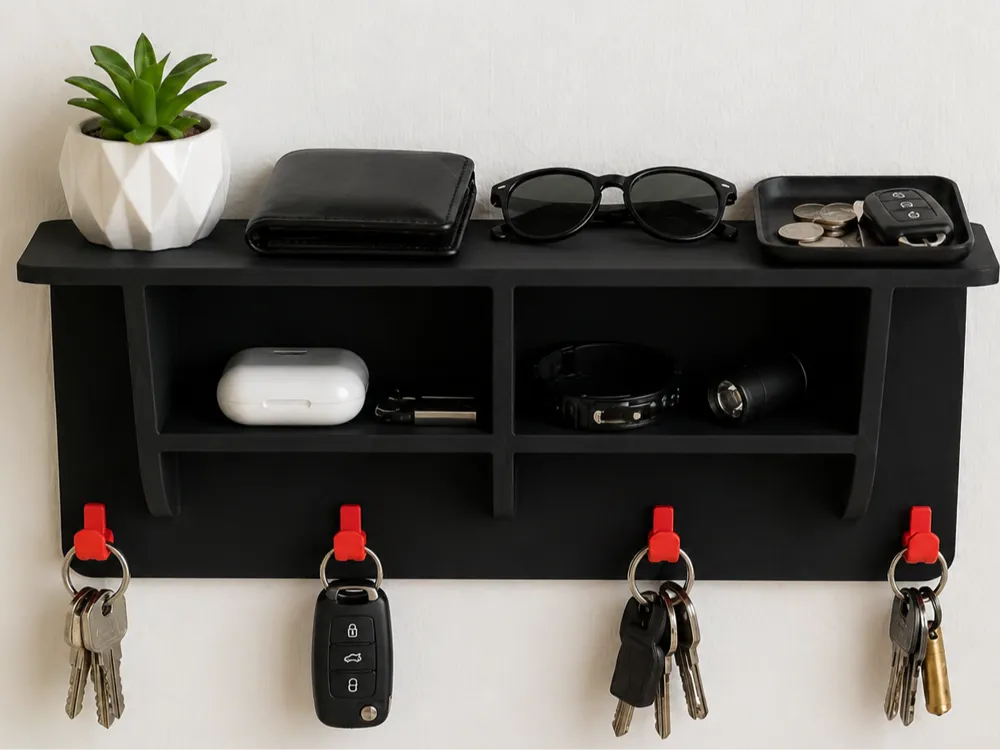 Wall Key Holder – Key Holder with Storage Compartment - Free 3D Print ...