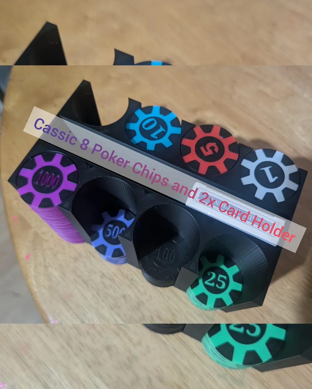 Classic Poker Chips and 2x Card Holder by Coastal Lab Designs - MakerWorld