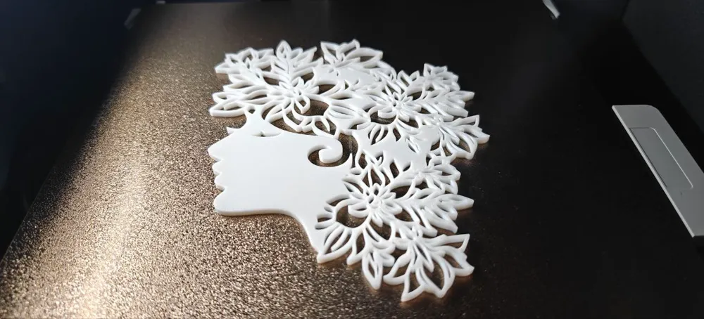 Girl Head With Floral Hair - Free 3D Print Model - MakerWorld
