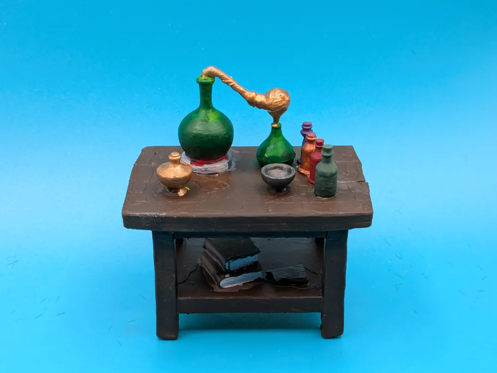 Alchemist's Table (2) for Miniatures, Dioramas by StoneRock MakerWorld ...