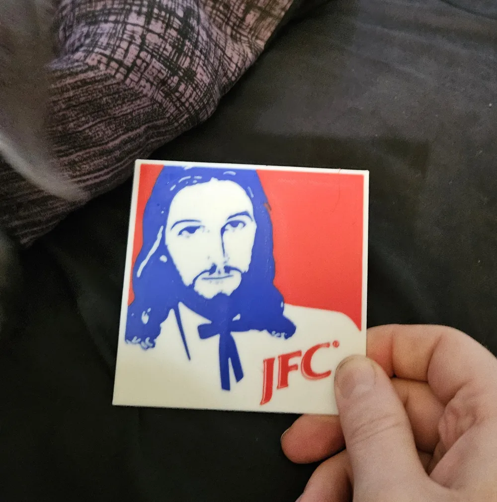 Jesus F Christ - KFC meme sign JFC - Free 3D Print Model - MakerWorld