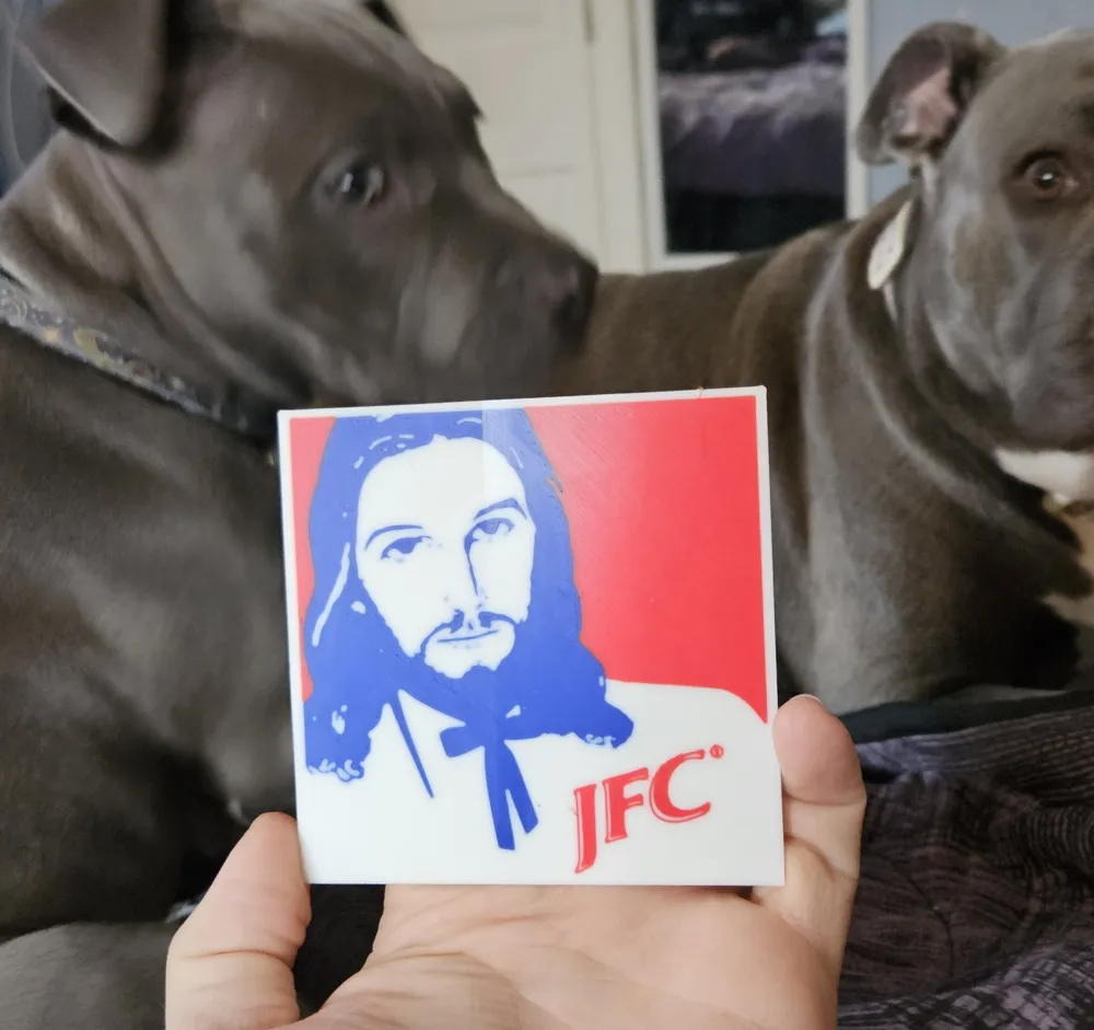 Jesus F Christ - KFC meme sign JFC - Free 3D Print Model - MakerWorld