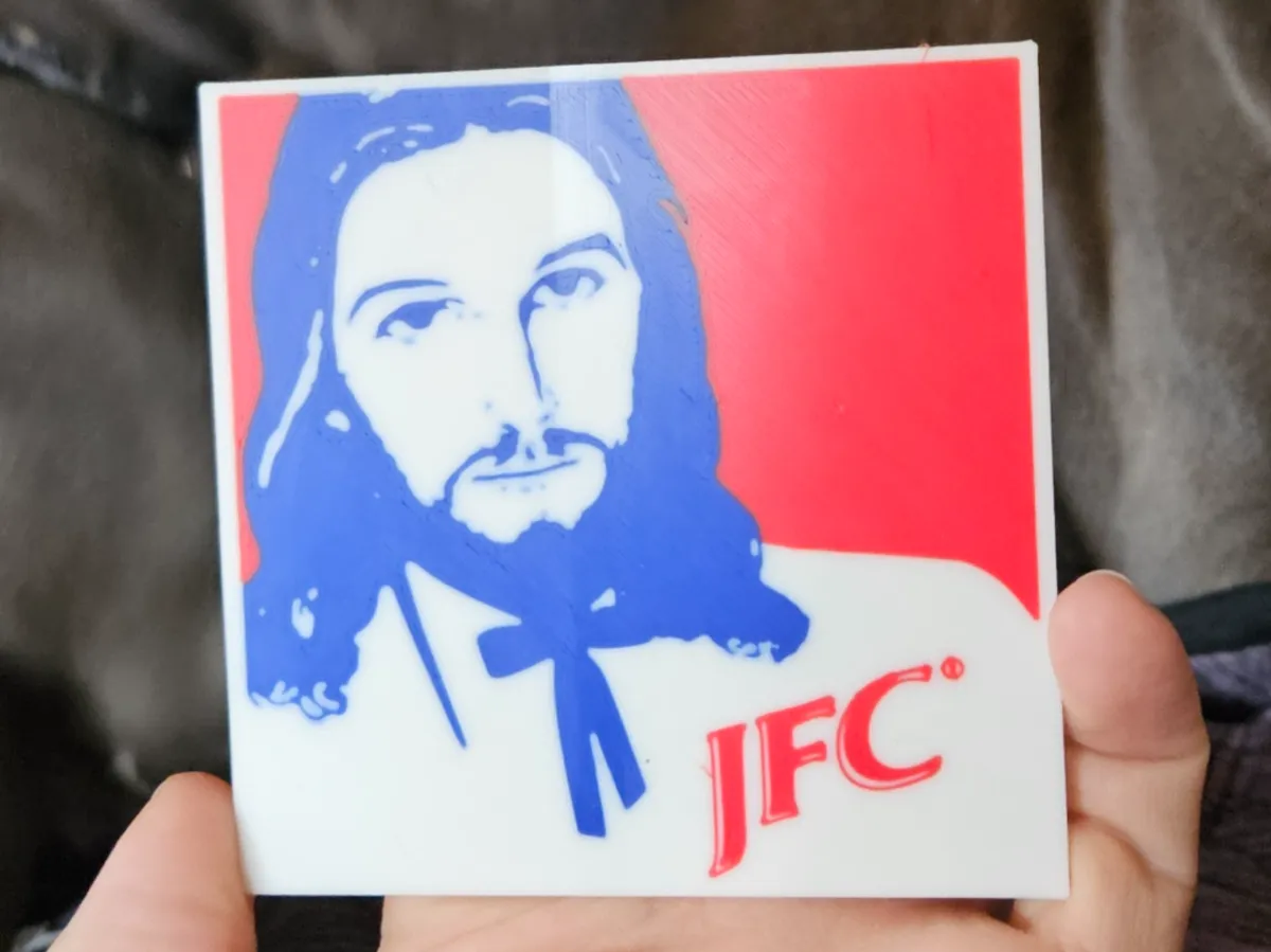 Jesus F Christ - KFC meme sign JFC - Free 3D Print Model - MakerWorld