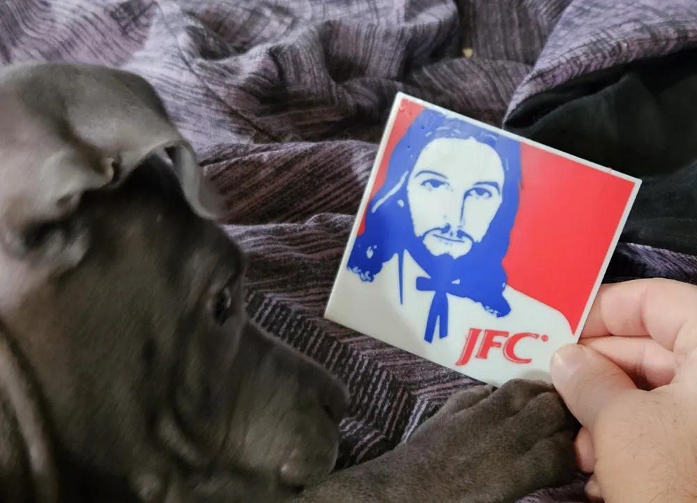 Jesus F Christ - KFC meme sign JFC - Free 3D Print Model - MakerWorld