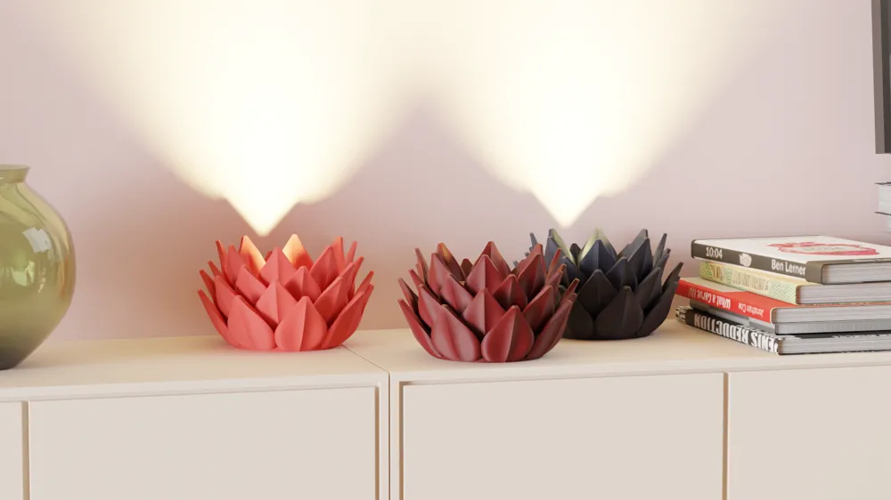 Flower Style LED Lamp. Floral Desk light Lotus. by Abstractia Design ...