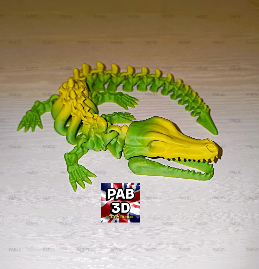 Direkt druckbares, bewegliches Skelett-Krokodil – Kostenloses 3D ...