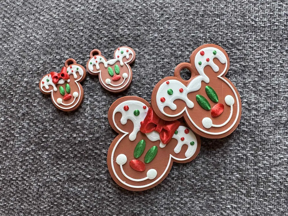 Minnie Mickey Mouse Gingerbread Cookie Ornament by Ada & K 3DA MakerWorld: Download Free 3D Models