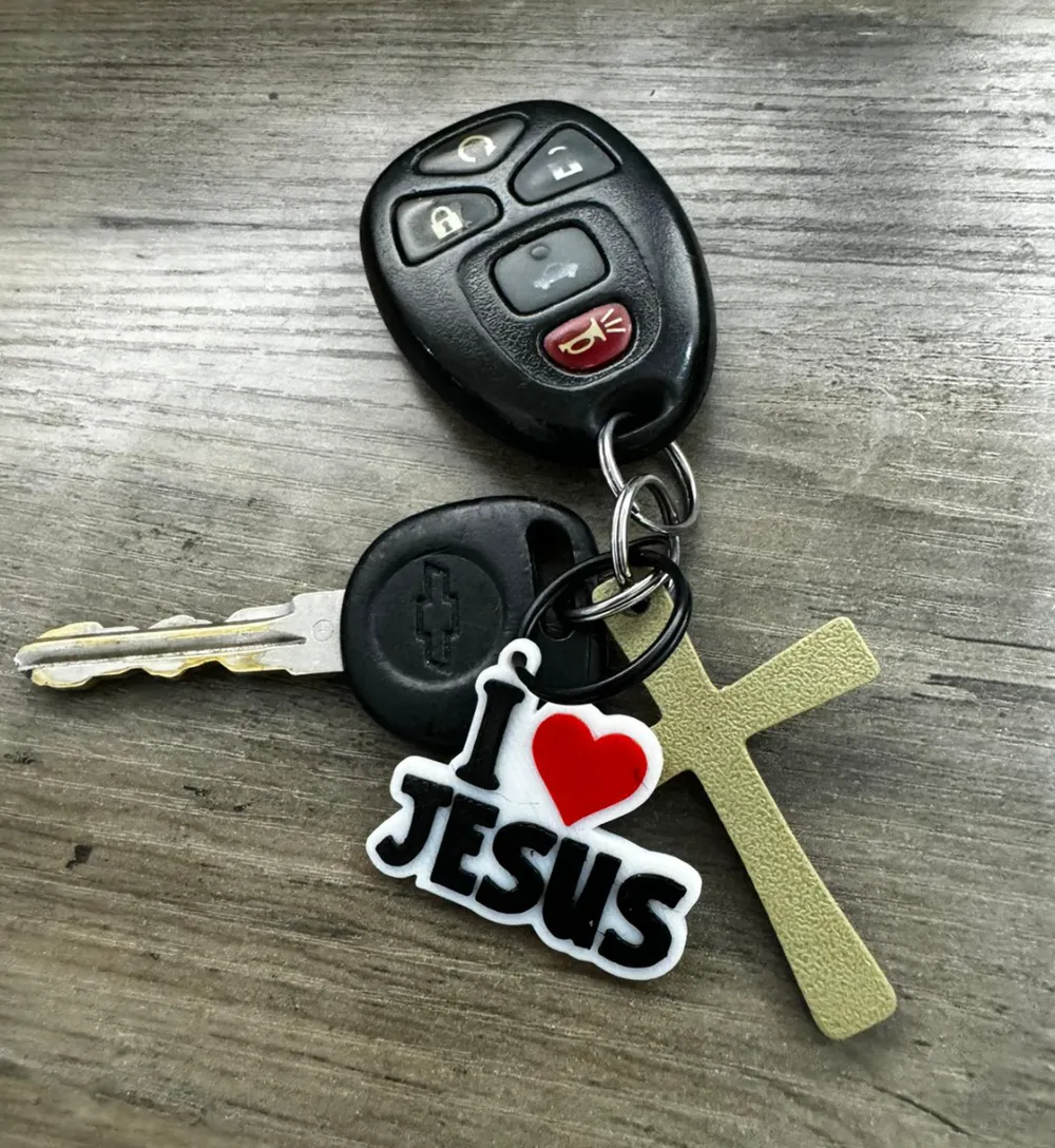 I Love Jesus Keychain Baptism B-Day Easter Gift by Kingdom3dCreations ...