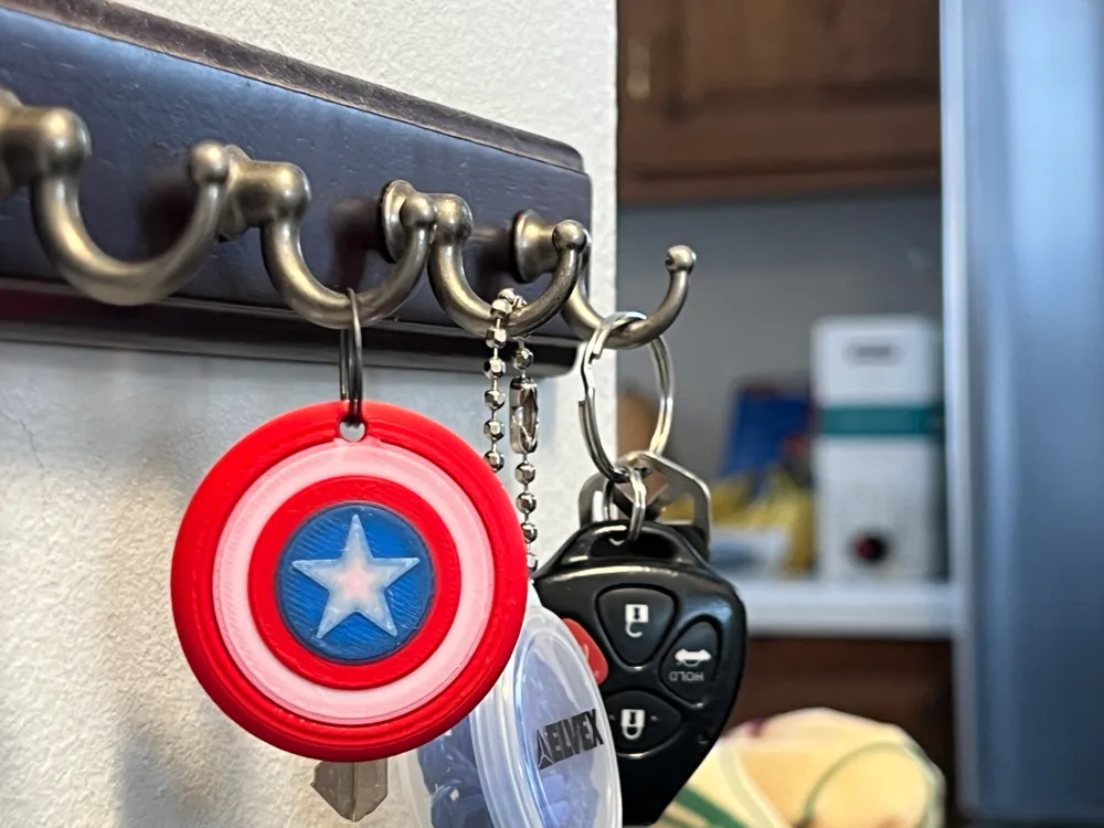 Captain America Shield - Dog Tag Keychain by Coronado - MakerWorld