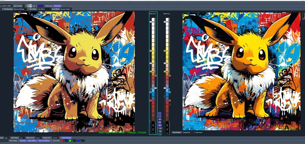 Pokemon Hueforge - Eevee Street Art - Free 3D Print Model - MakerWorld