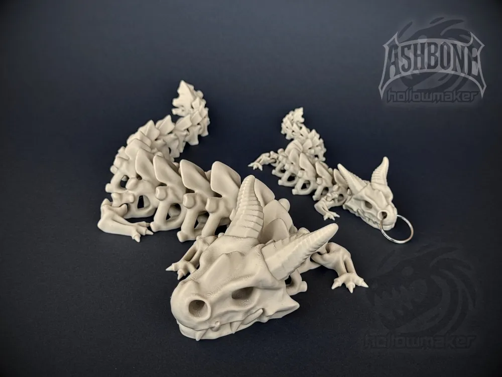 Ashbone - Articulated Skeleton Dragon - Free 3D Print Model - MakerWorld