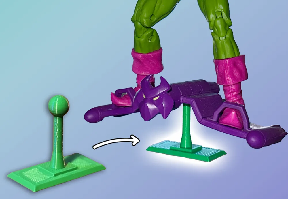 Green Goblin Glider Stand - Free 3D Print Model - MakerWorld