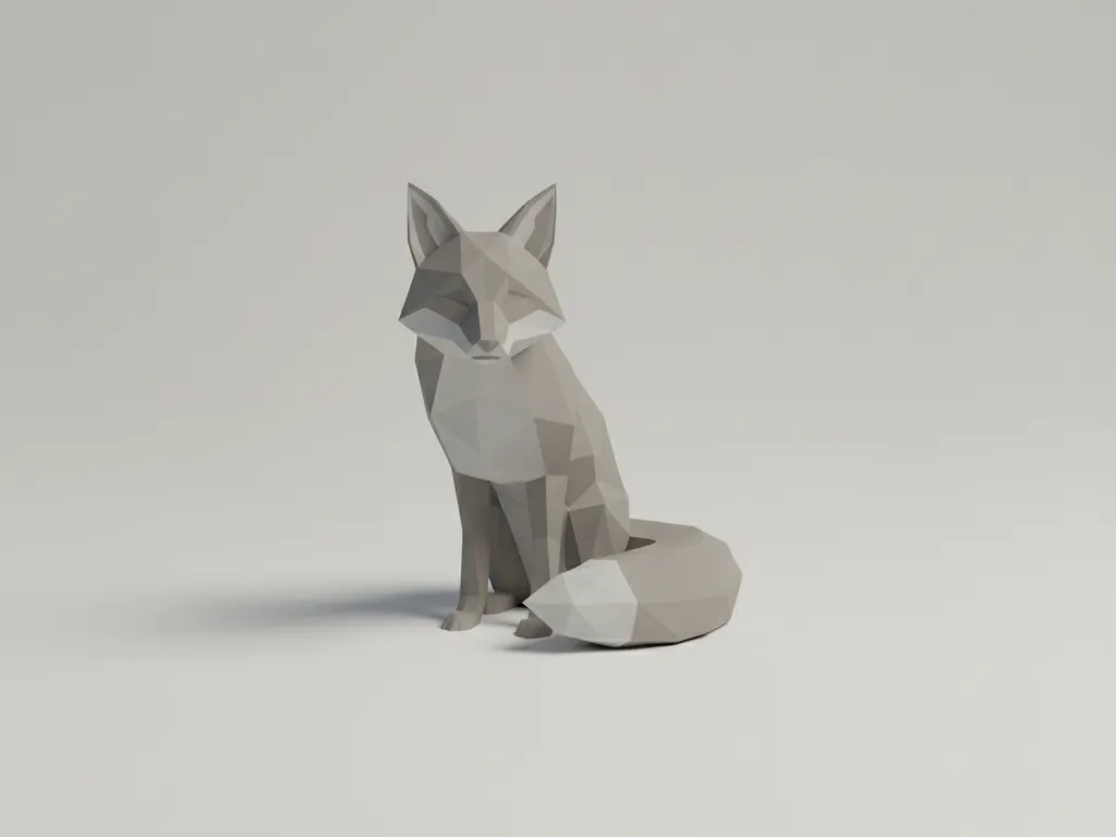 Raposa Low-Poly – Figura Decorativa / Escultura - Modelo gratuito para ...