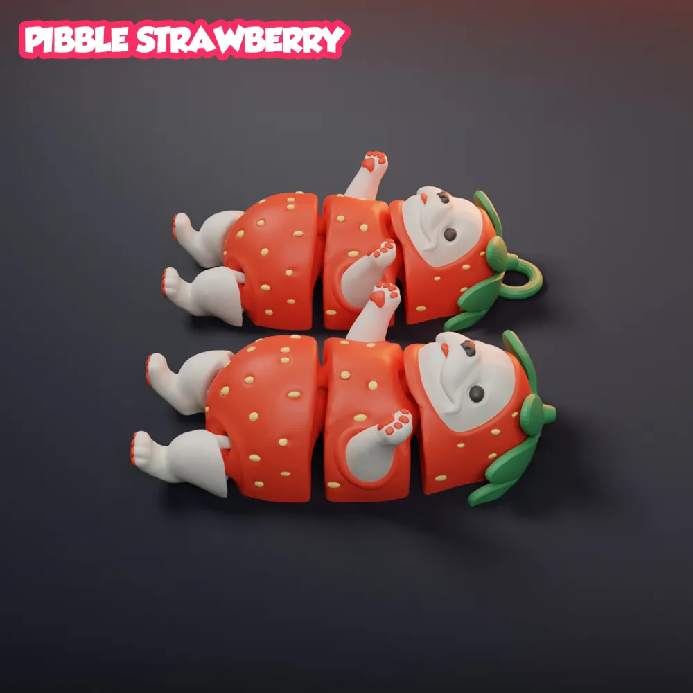 Strawberry Pibble, Viral Dog - Multi-color - Free 3D Print Model ...