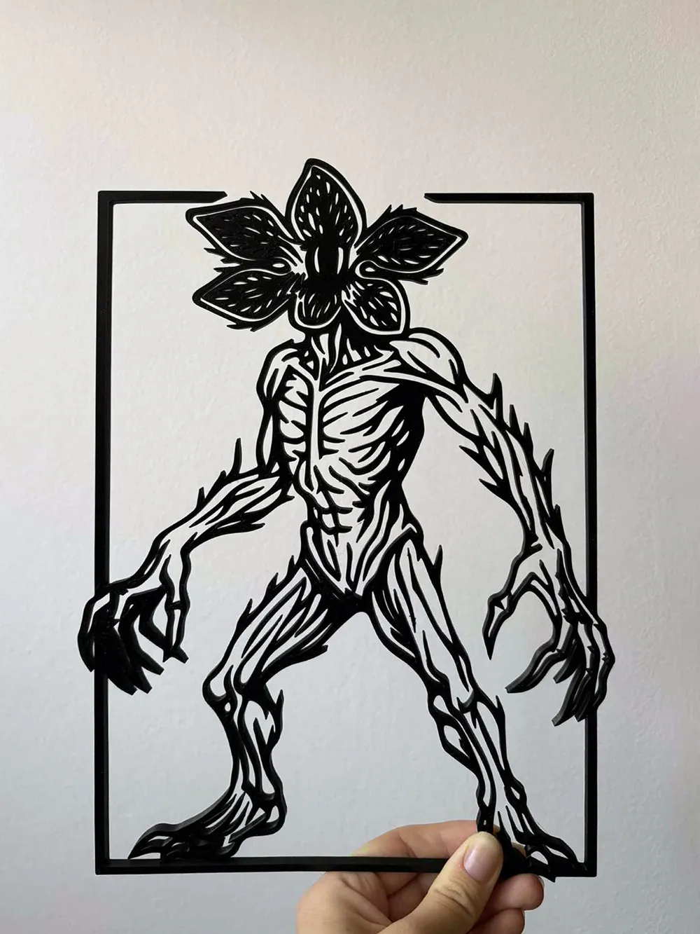 Stranger Things Demogorgon Line Art avec support - Modèle d'Impression ...