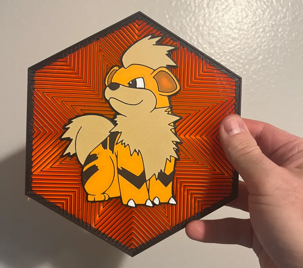 58 Growlithe Hex Art by Laced Up Prints - MakerWorld