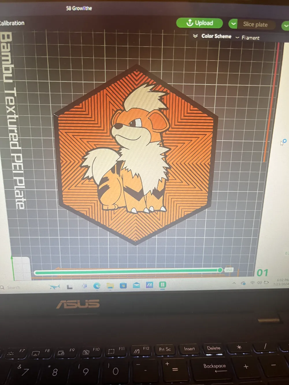 58 Growlithe Hex Art by Laced Up Prints - MakerWorld