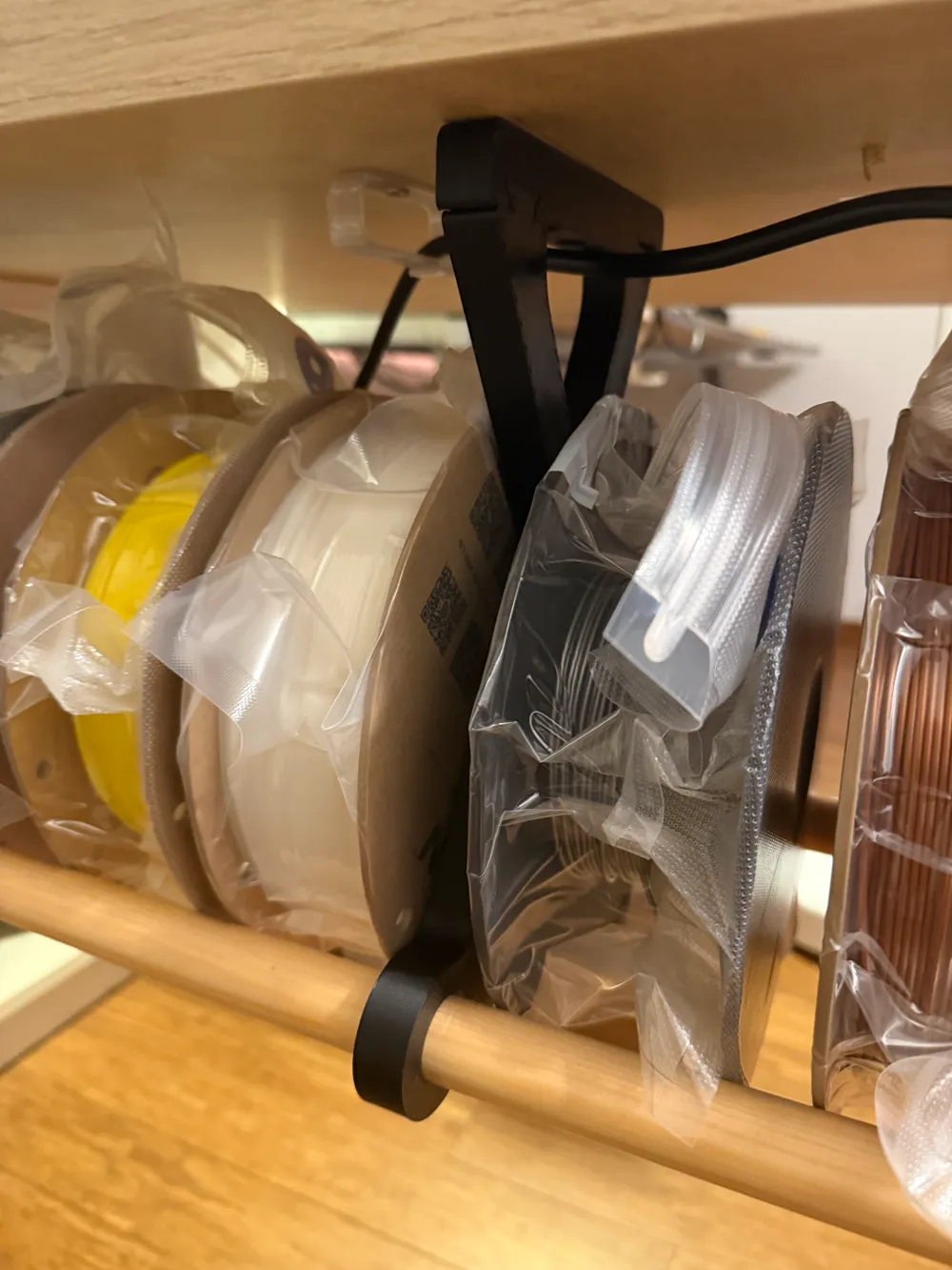 Under-Table Filament Rack by Dvdltw - MakerWorld